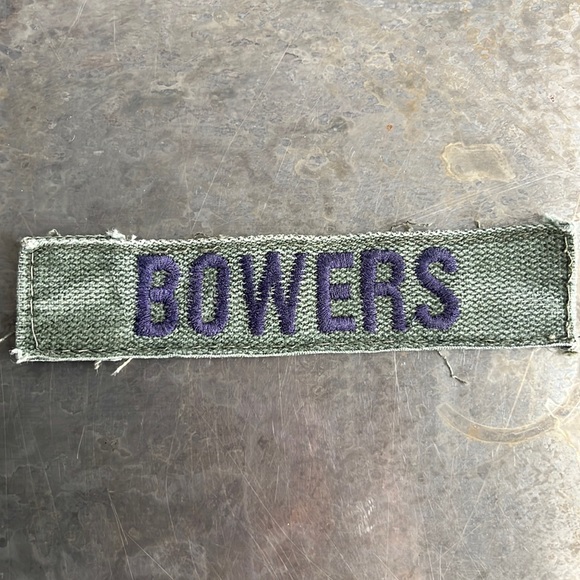 Other | Bowers Embroidered Vintage Army Green Military Name Tape Patch ...